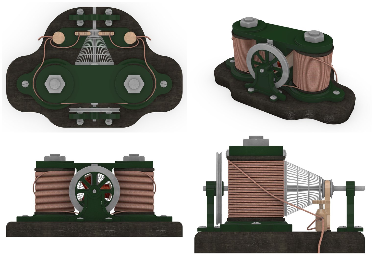 3D Model Vintage Bipolar Electric Motor - TurboSquid 1744375
