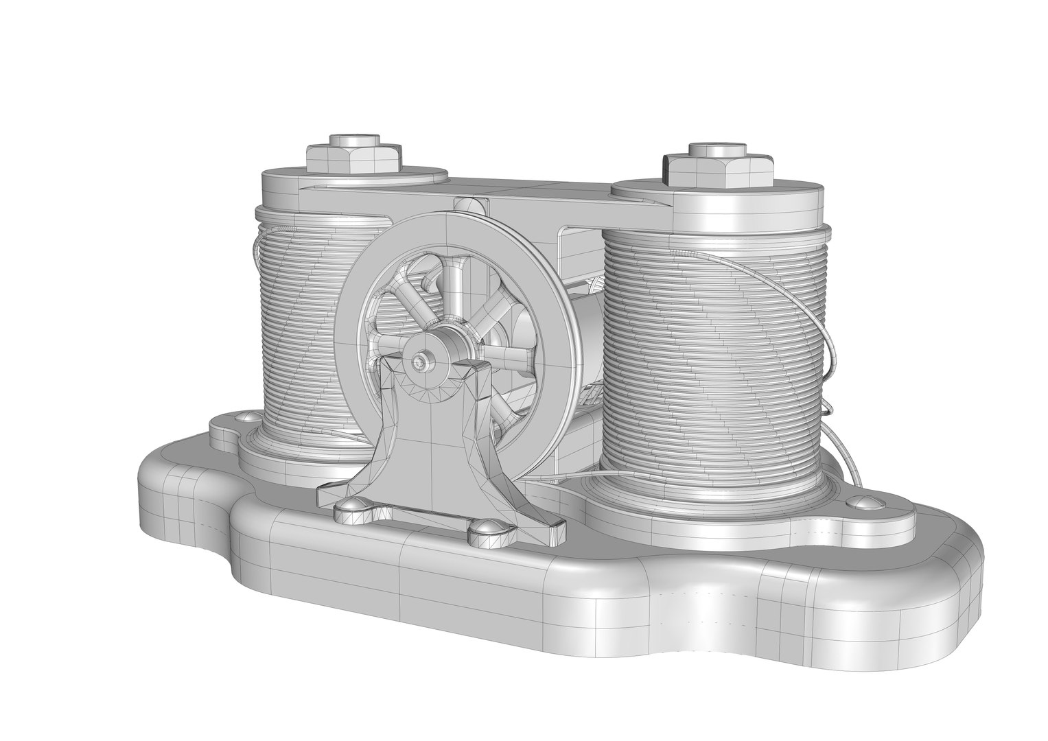 3D Model Vintage Bipolar Electric Motor - TurboSquid 1744375