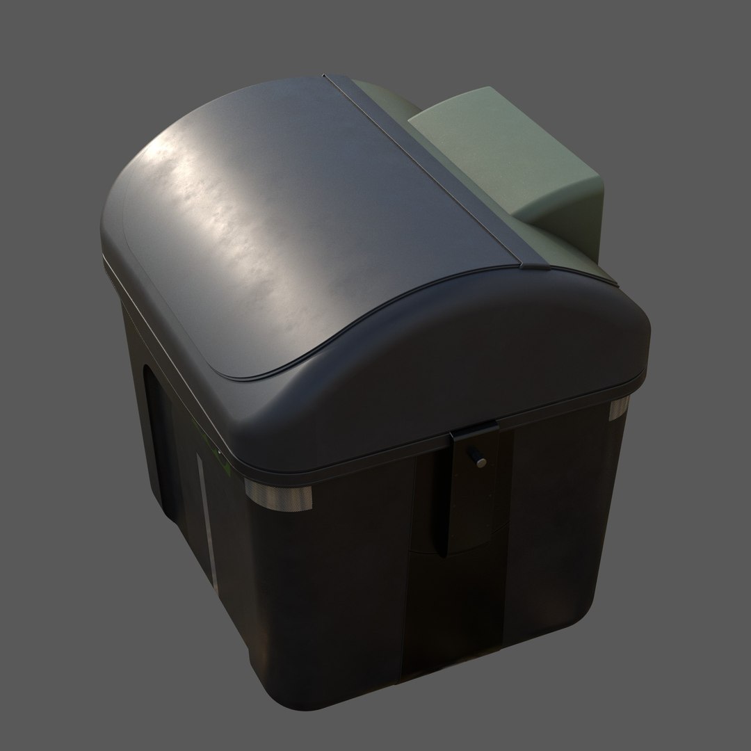 3D European Style Street Bin Realistic Urban Trash Container Game Ready ...