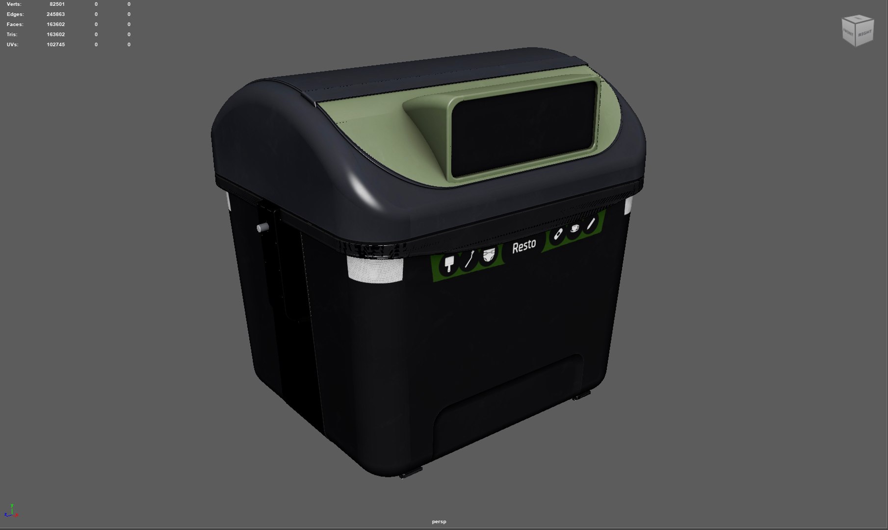 3D European Style Street Bin Realistic Urban Trash Container Game Ready ...