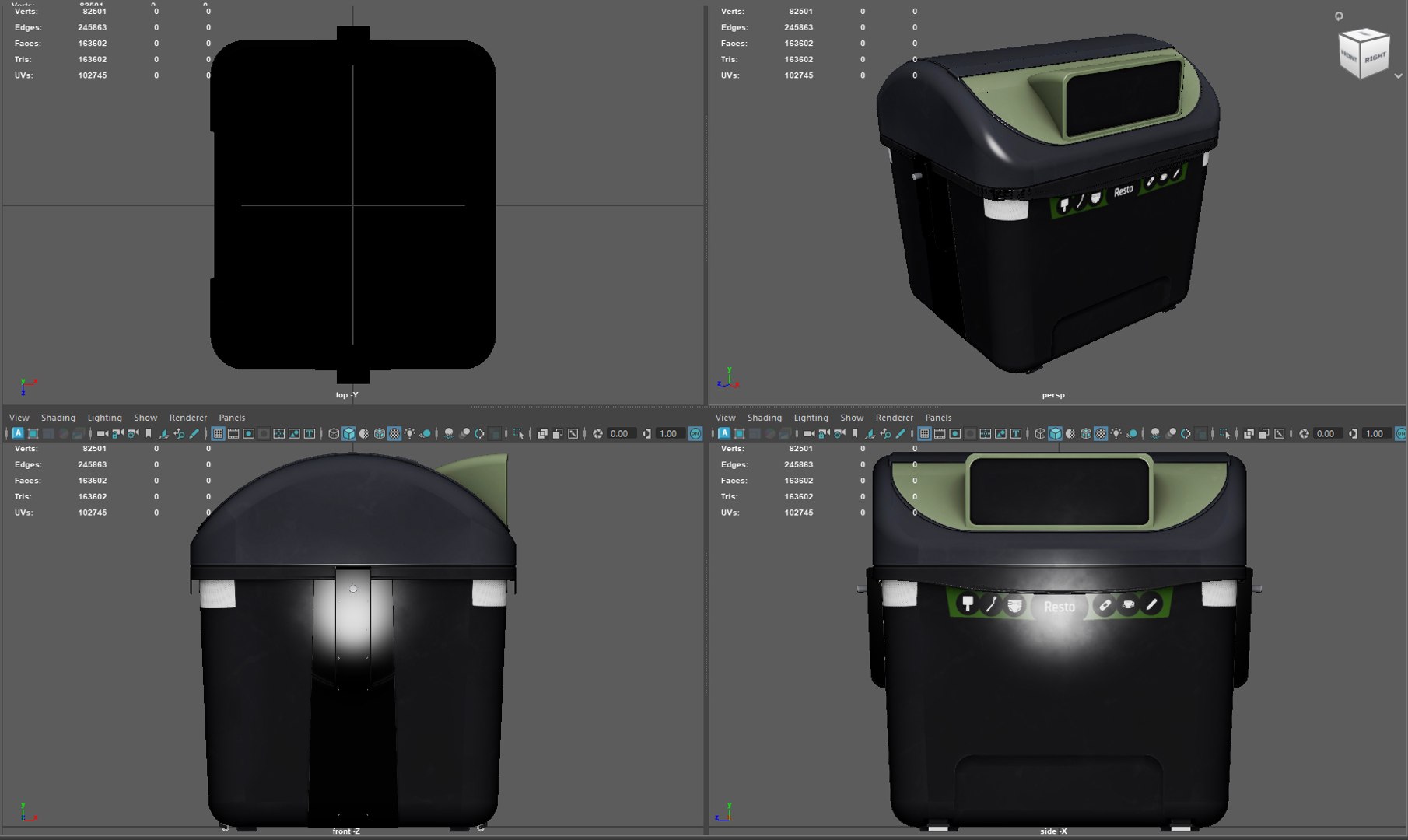 3D European Style Street Bin Realistic Urban Trash Container Game Ready ...