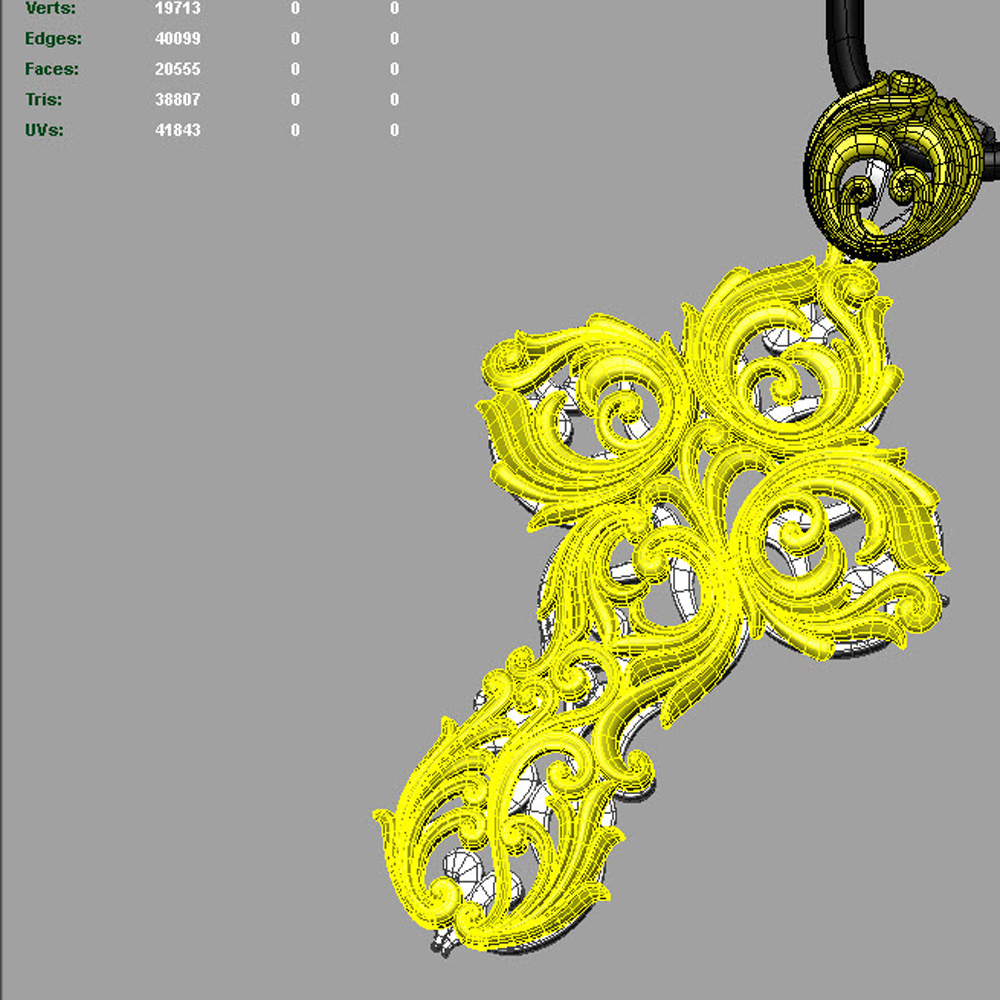 jewelry stylized cross 3d obj