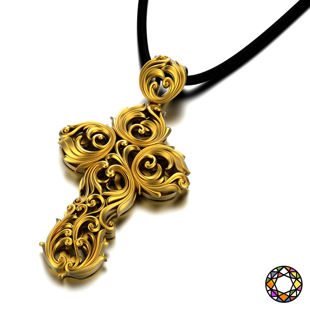 Jewelry Stylized Cross 3d Obj
