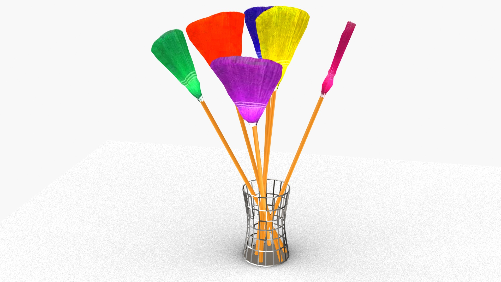 Colorful Brooms 3D Model - TurboSquid 1840475