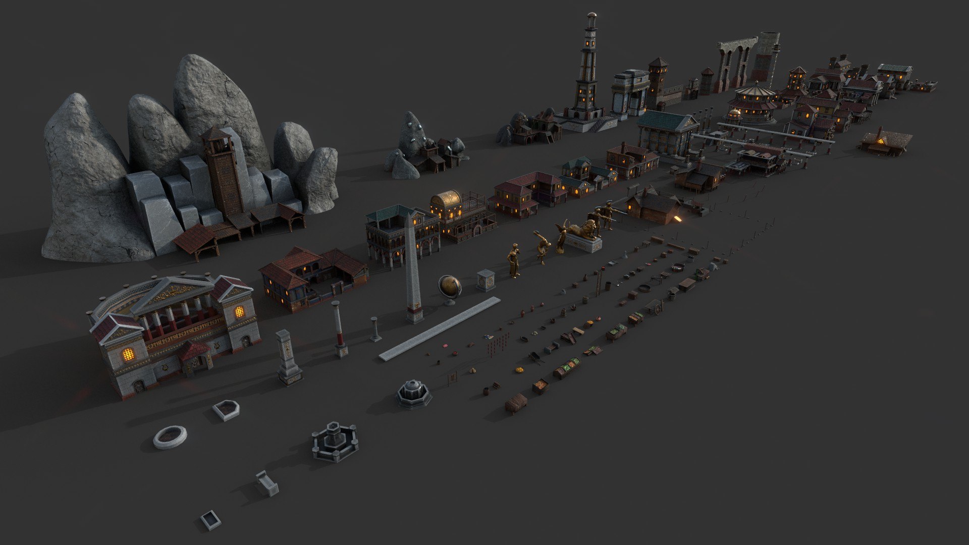 3D Mega Roman City Pack Model - TurboSquid 1642635