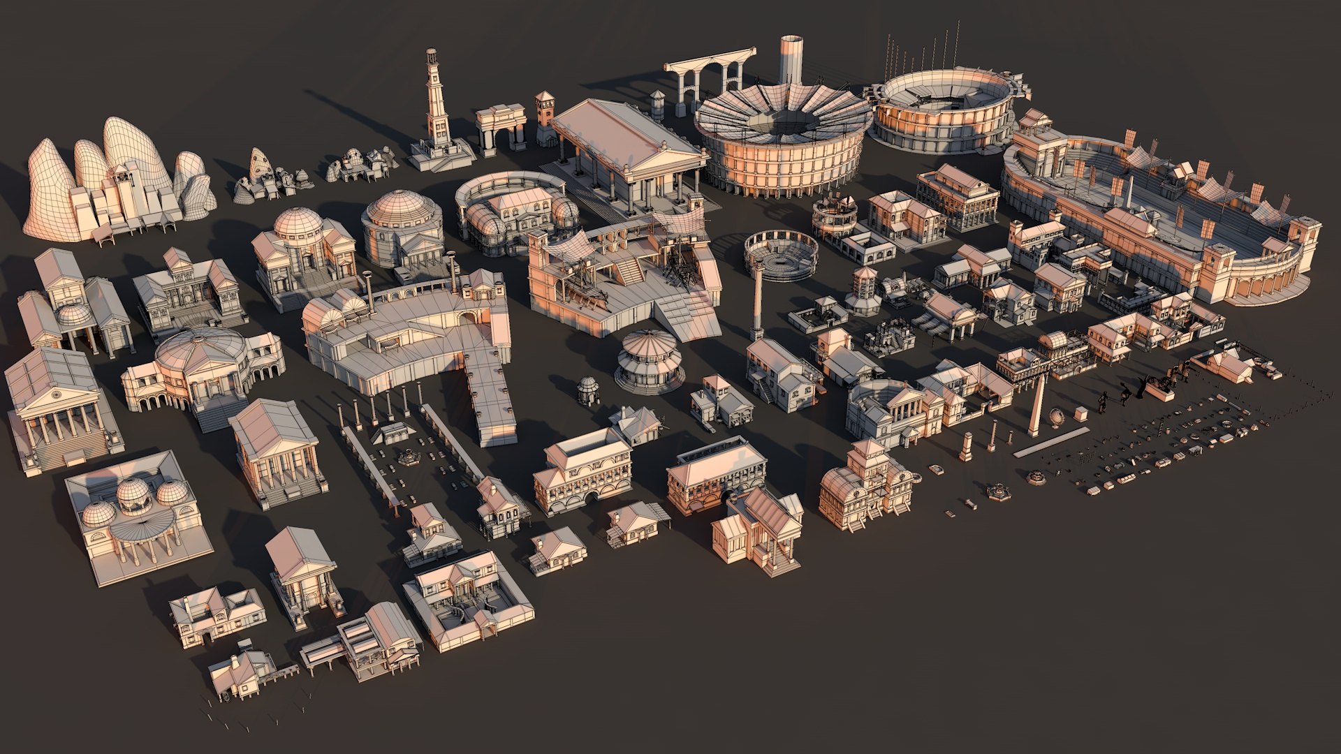 3D Mega Roman City Pack Model - TurboSquid 1642635