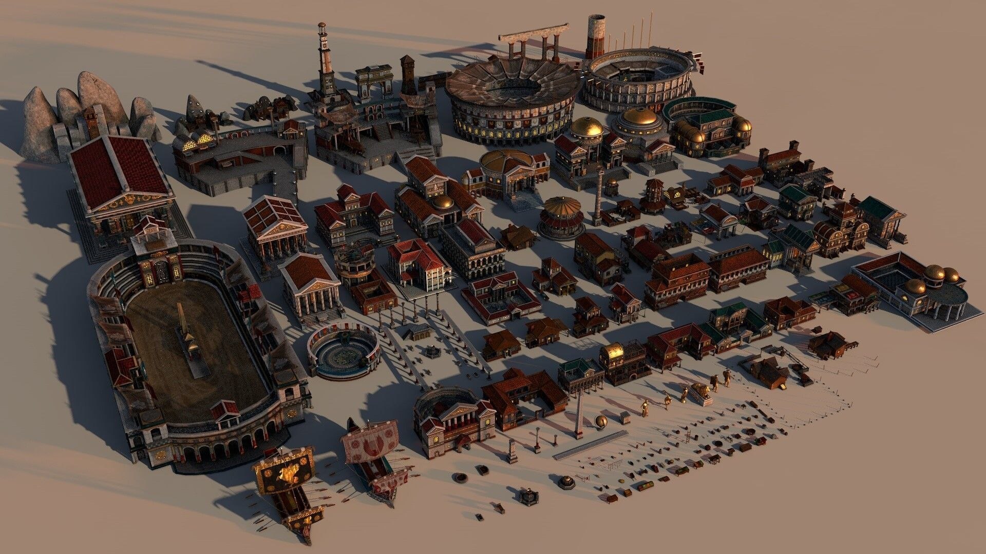 3D Mega Roman City Pack Model - TurboSquid 1642635