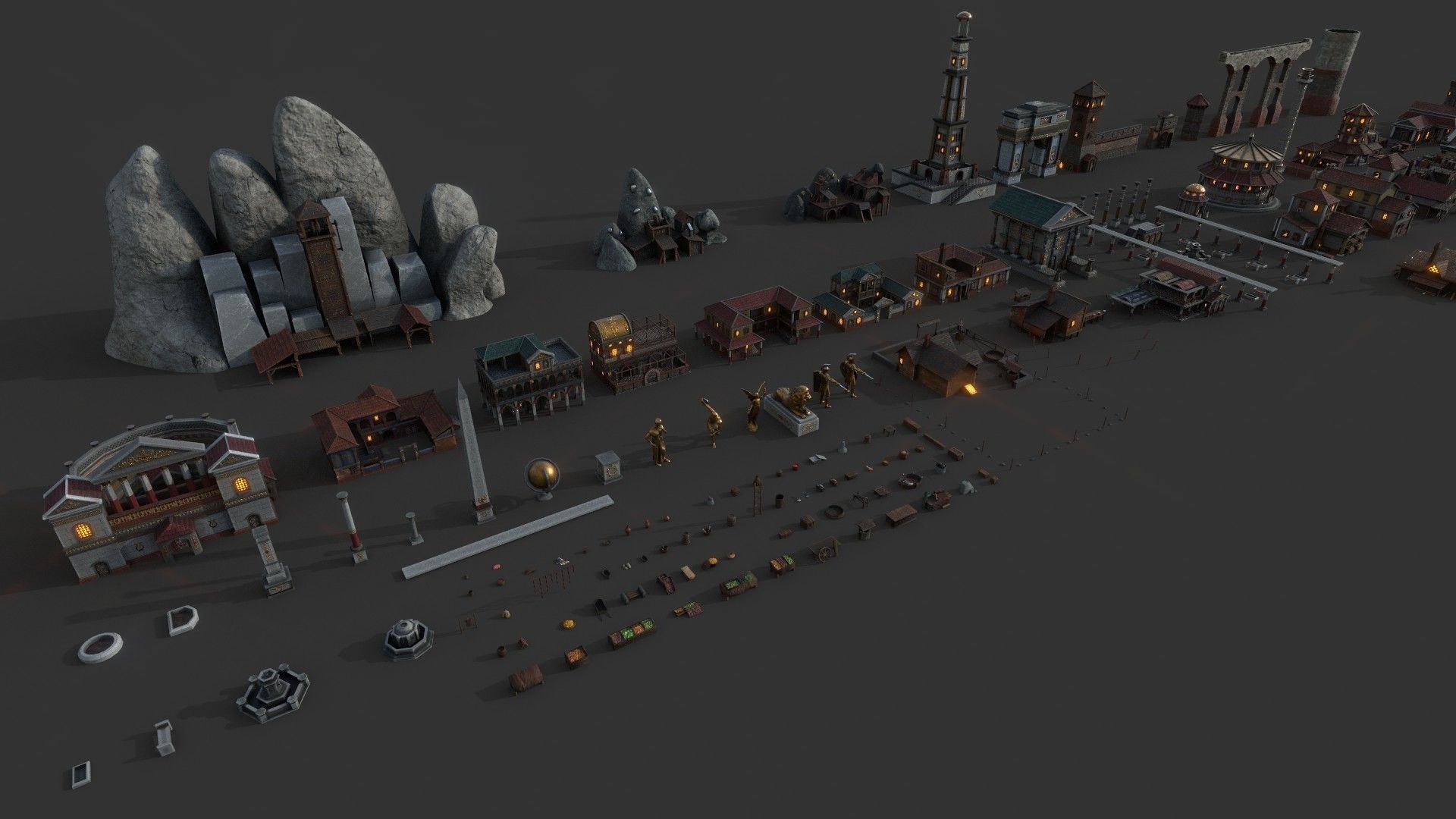 3D Mega Roman City Pack Model - TurboSquid 1642635