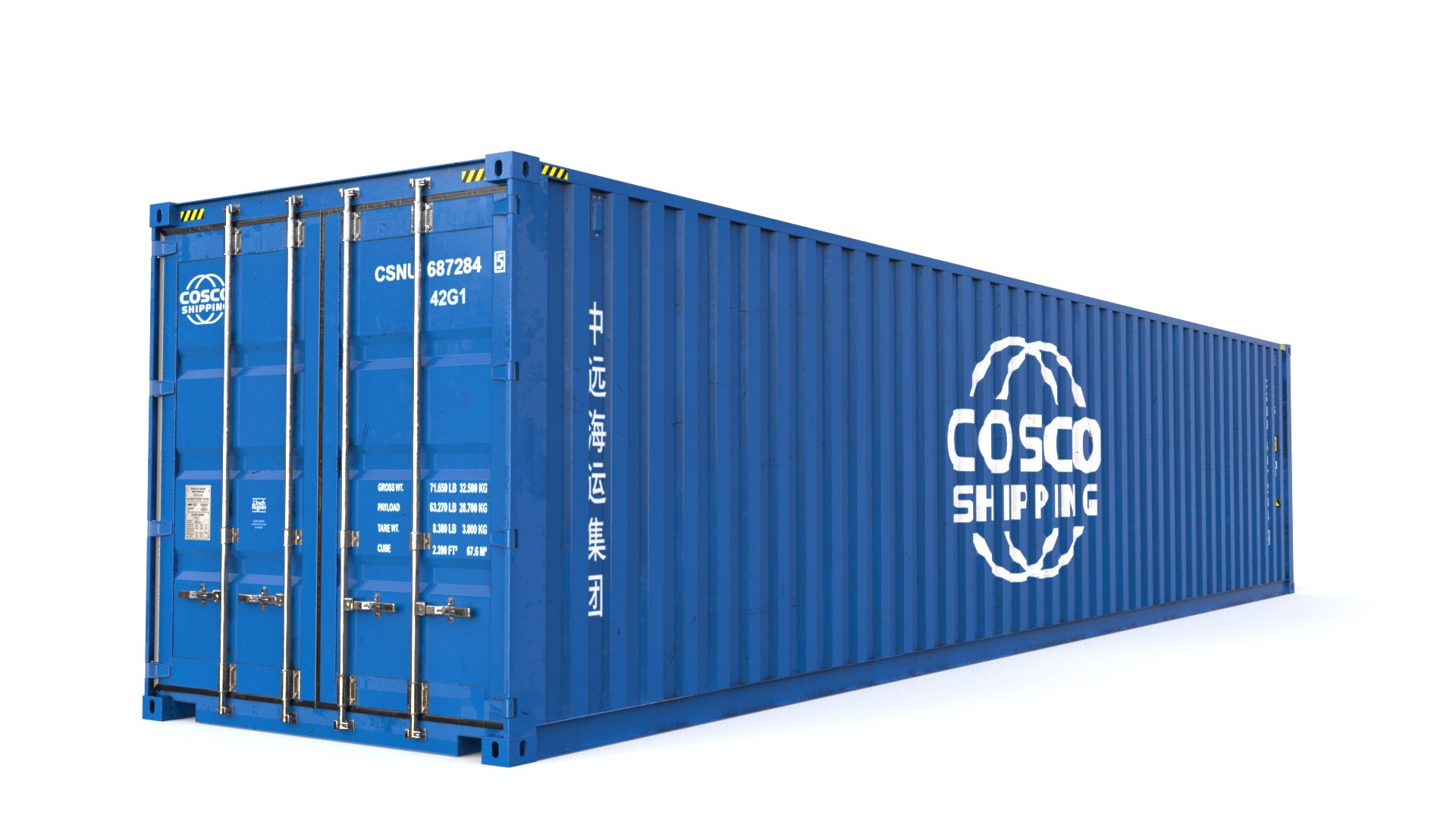 40 Ft COSCO Standard Shipping Container 3D Model - TurboSquid 2004504