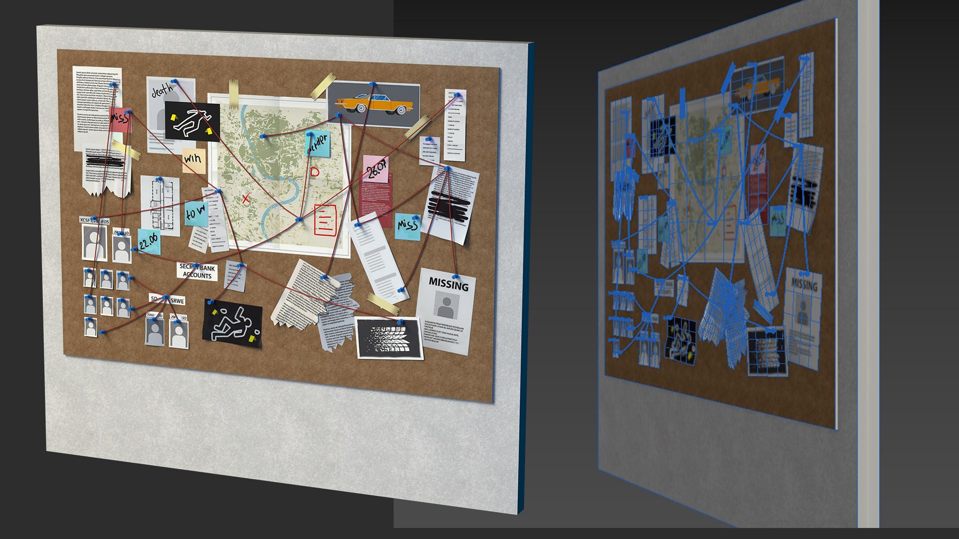 Crime Board Low-poly 3D Model 3D - TurboSquid 1719861