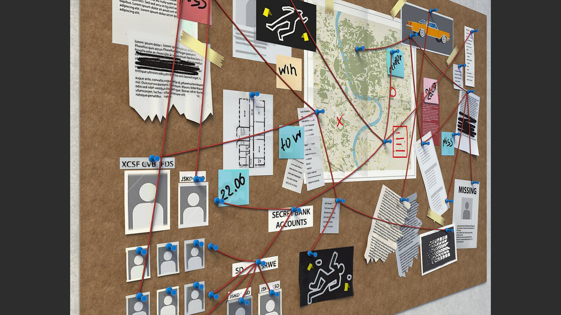 Crime Board Low-poly 3D Model 3D - TurboSquid 1719861