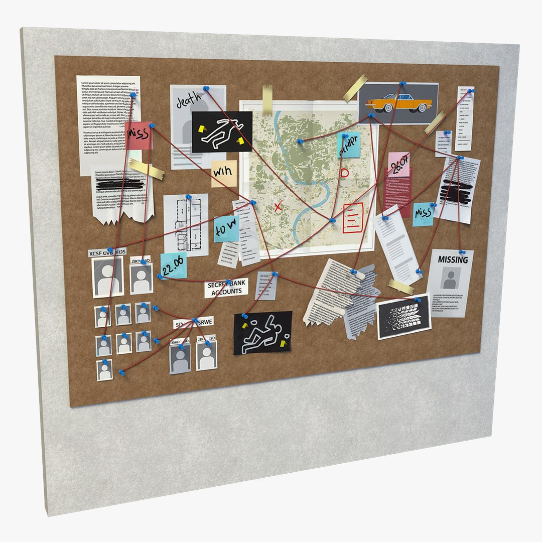 Crime board Low-poly 3D model 3D - TurboSquid 1719861