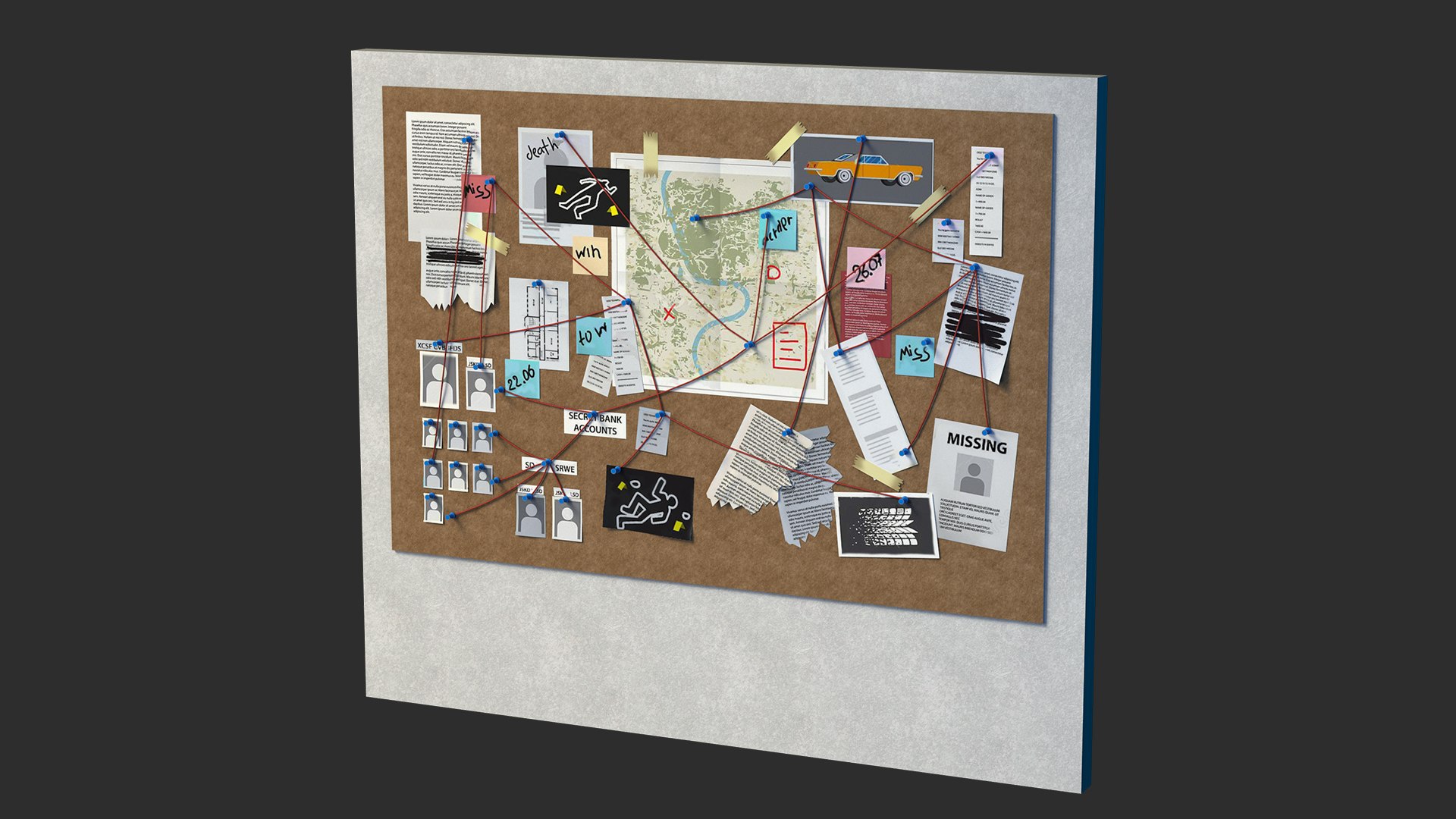Crime Board Low-poly 3D Model 3D - TurboSquid 1719861