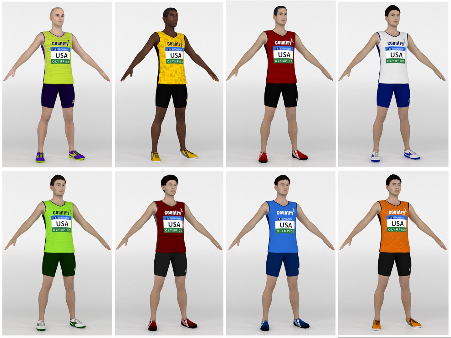 3D Runners 8 In 1 - TurboSquid 2323083