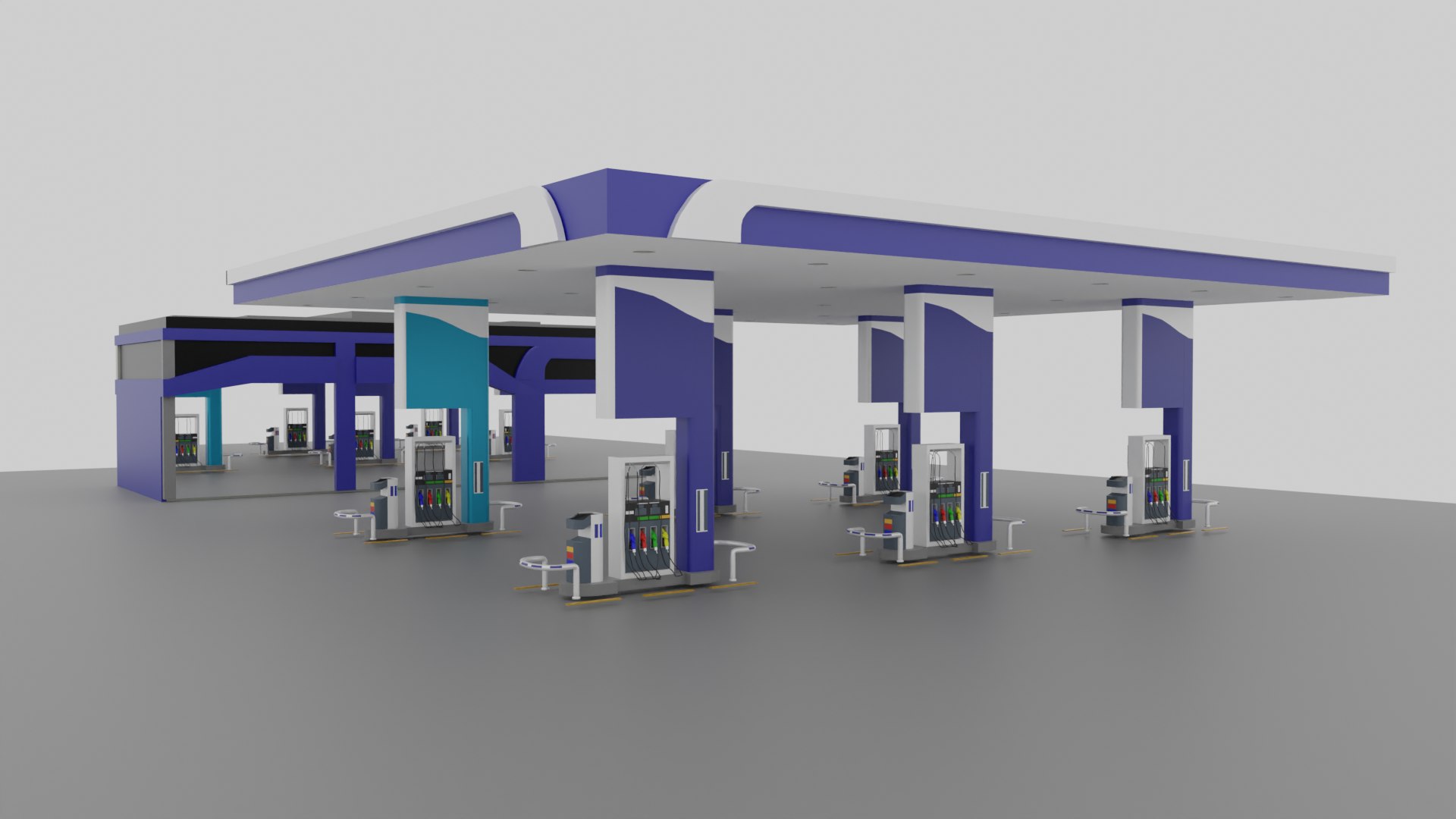 Gas Station Model - TurboSquid 1923948