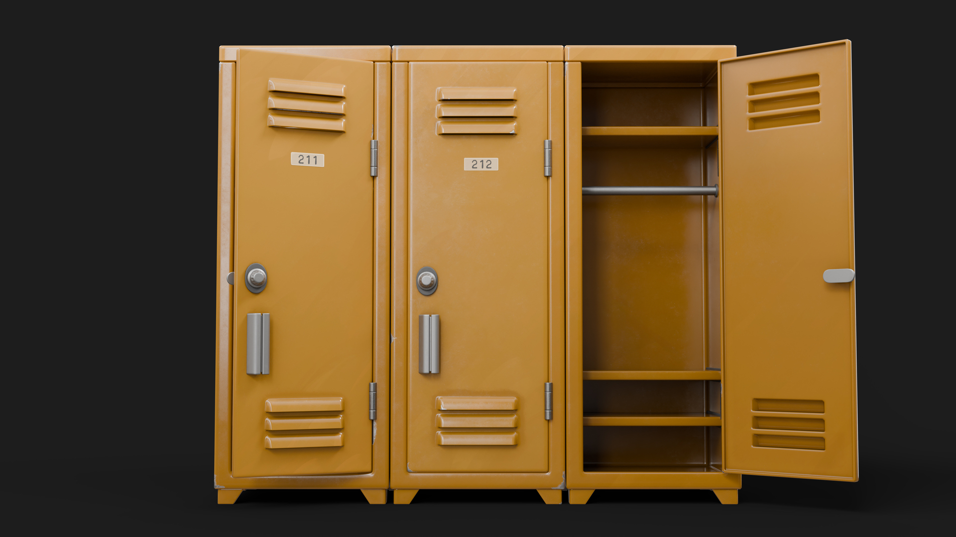 Schulspinde aus Metall im Cartoon-Stil 02 3D-Modell - TurboSquid 2511964