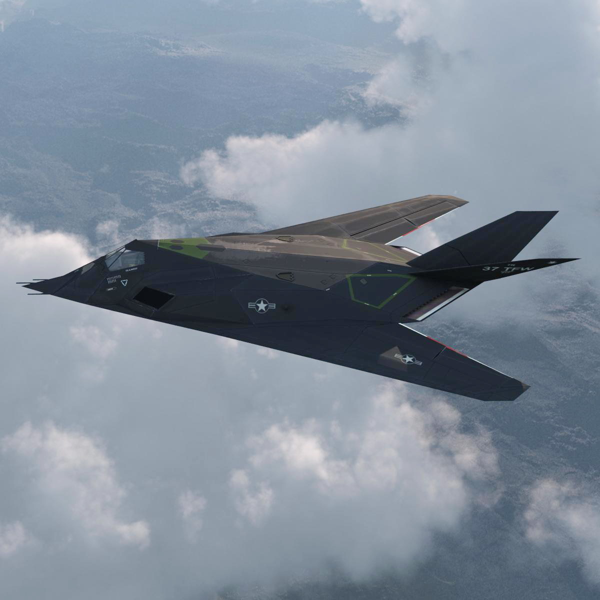 realistic f 117 nighthawk 3d model