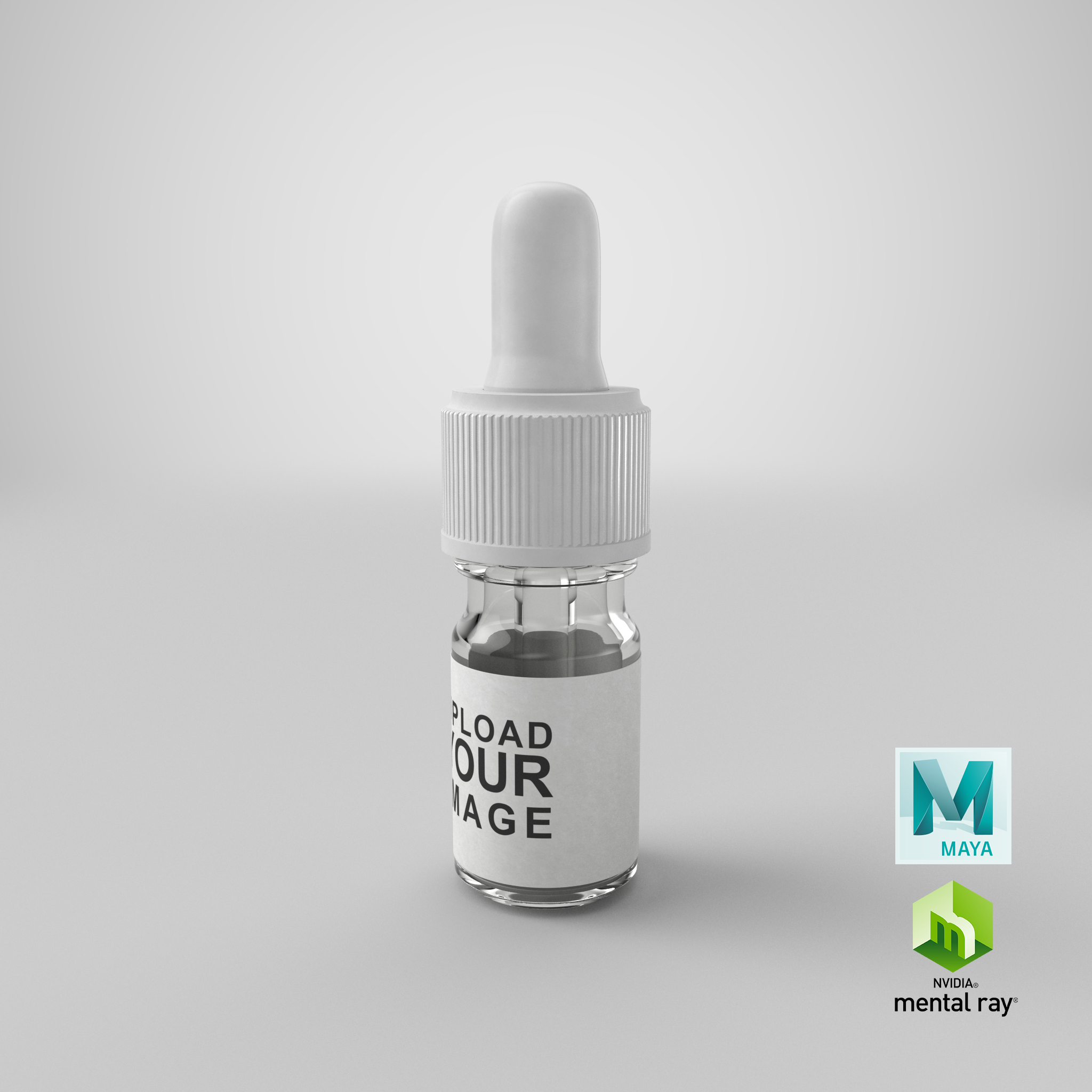 3D dropper bottle mockup - TurboSquid 1564579