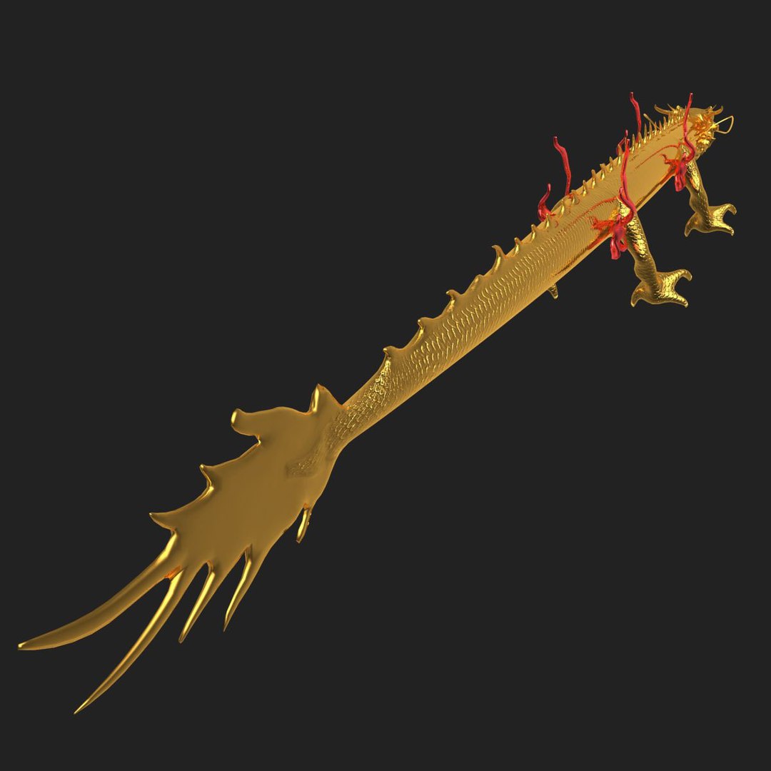Golden Dragon Animation 3d Model