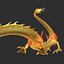 Golden Dragon Animation 3d Model