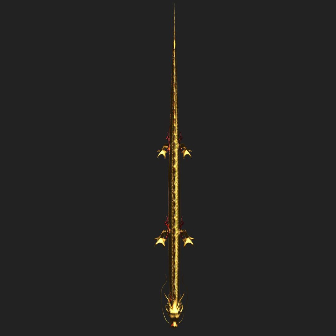 Golden Dragon Animation 3d Model