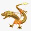 Golden Dragon Animation 3d Model