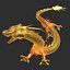 Golden Dragon Animation 3d Model