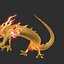 Golden Dragon Animation 3d Model