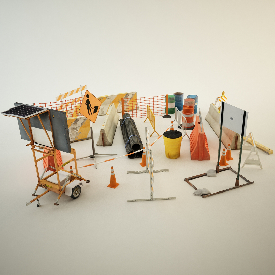 city construction prop pack 3d 3ds