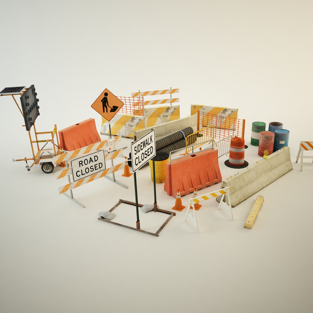city construction prop pack 3d 3ds