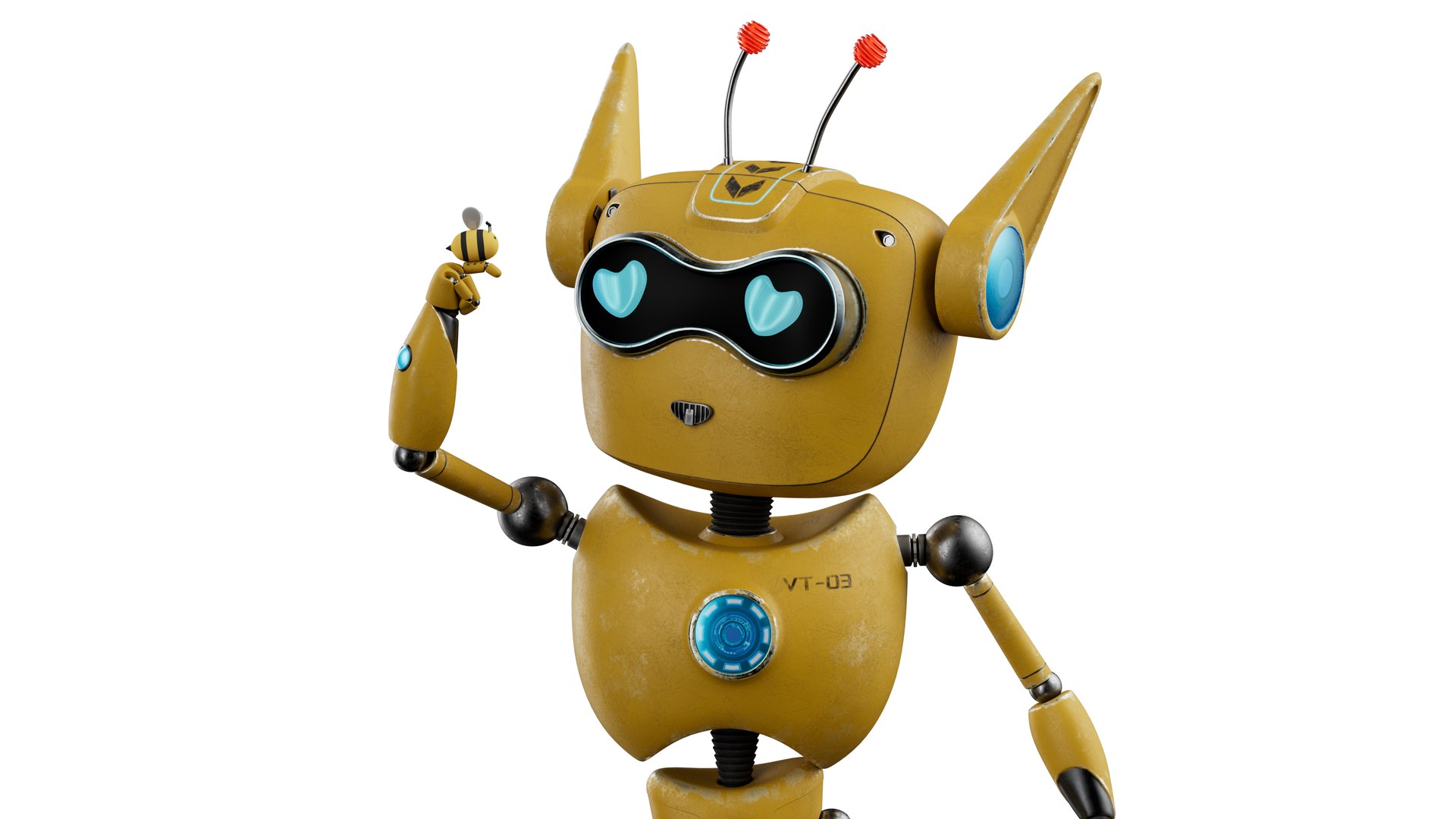 3D 3D Robotic Character ROBO VT-03 WITH RIG - TurboSquid 2273837