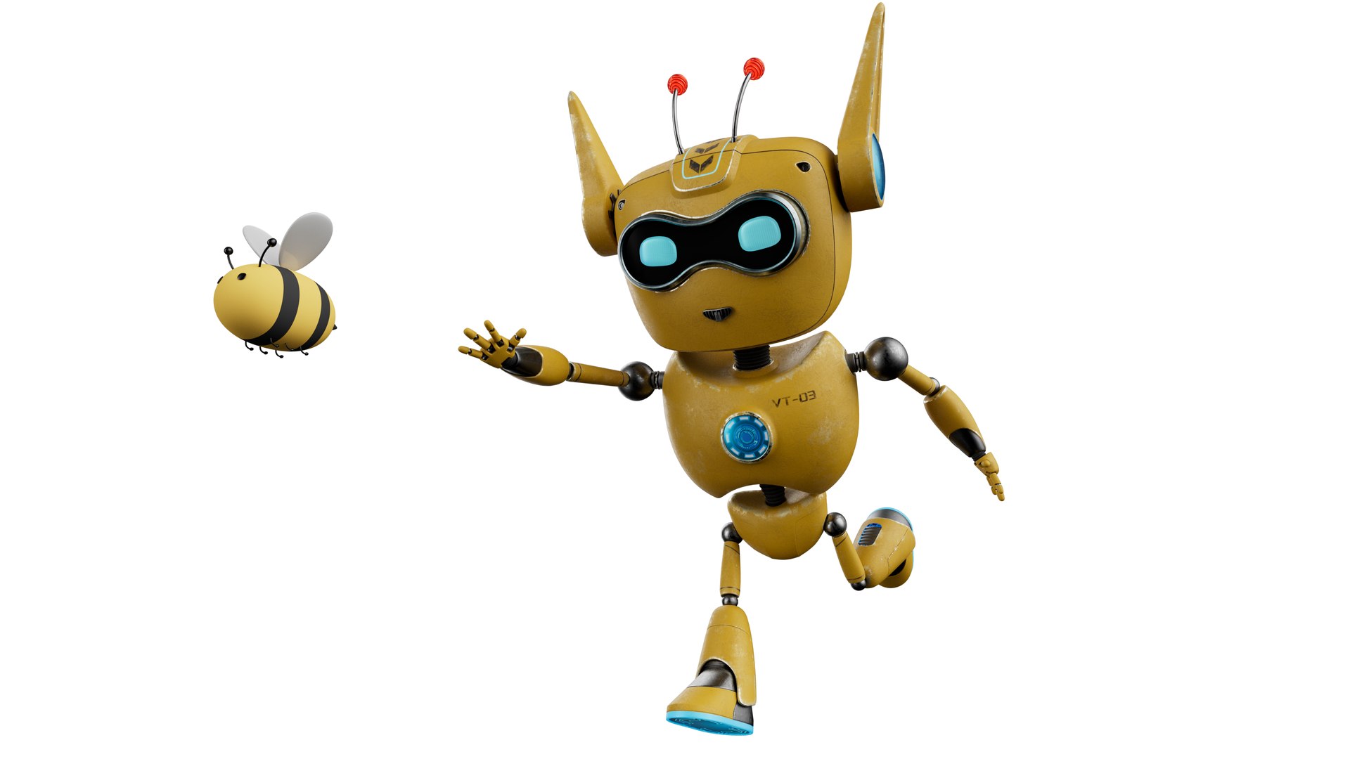 3D 3D Robotic Character ROBO VT-03 WITH RIG - TurboSquid 2273837