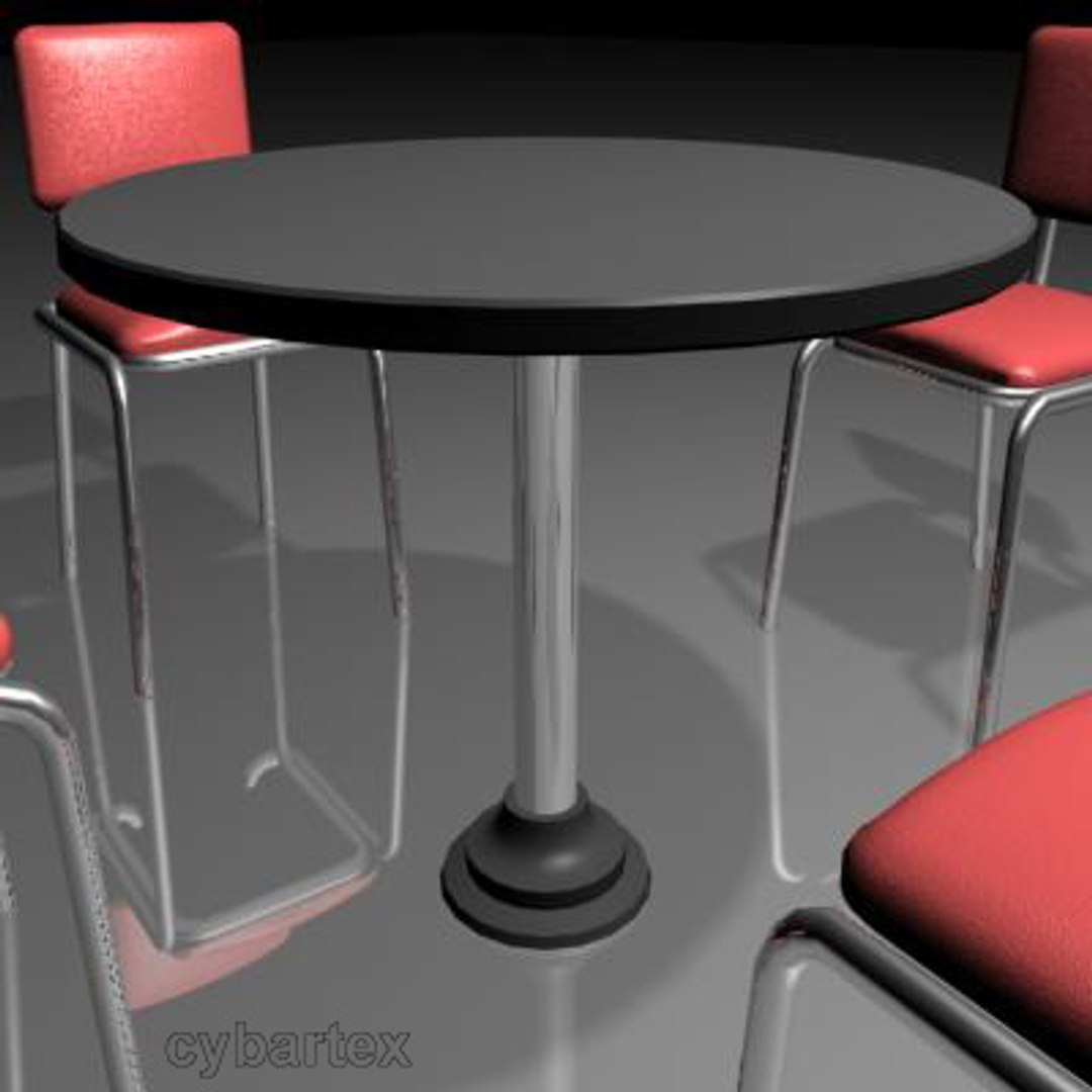3d model cafe table chair