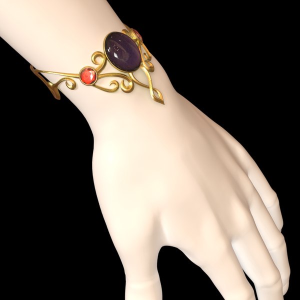 ornate elven bracelet 3d obj