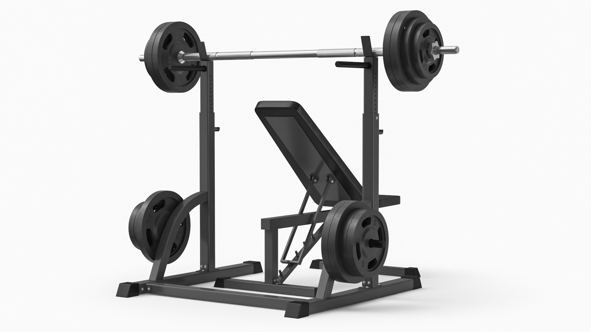 Bench Press With Barbell 3D model - TurboSquid 2092015