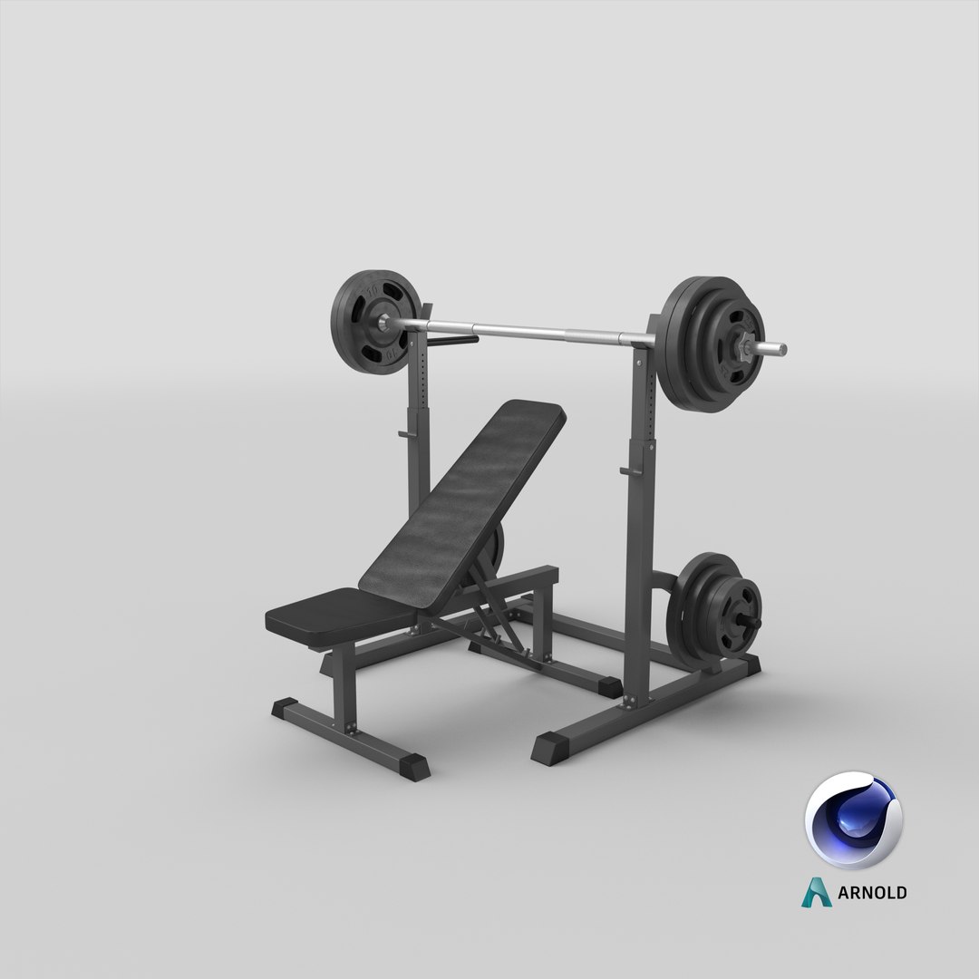 Bench Press With Barbell 3D Model - TurboSquid 2092015