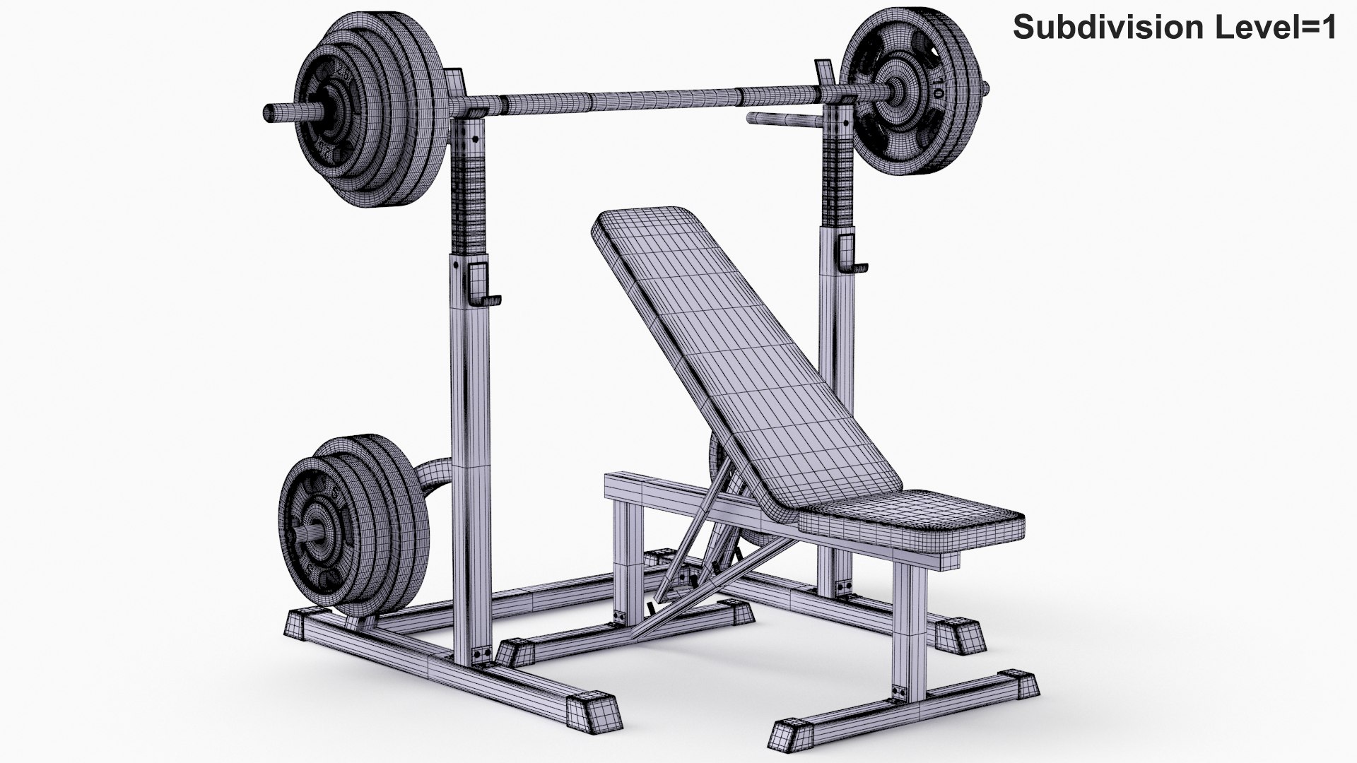 Bench Press With Barbell 3D Model - TurboSquid 2092015