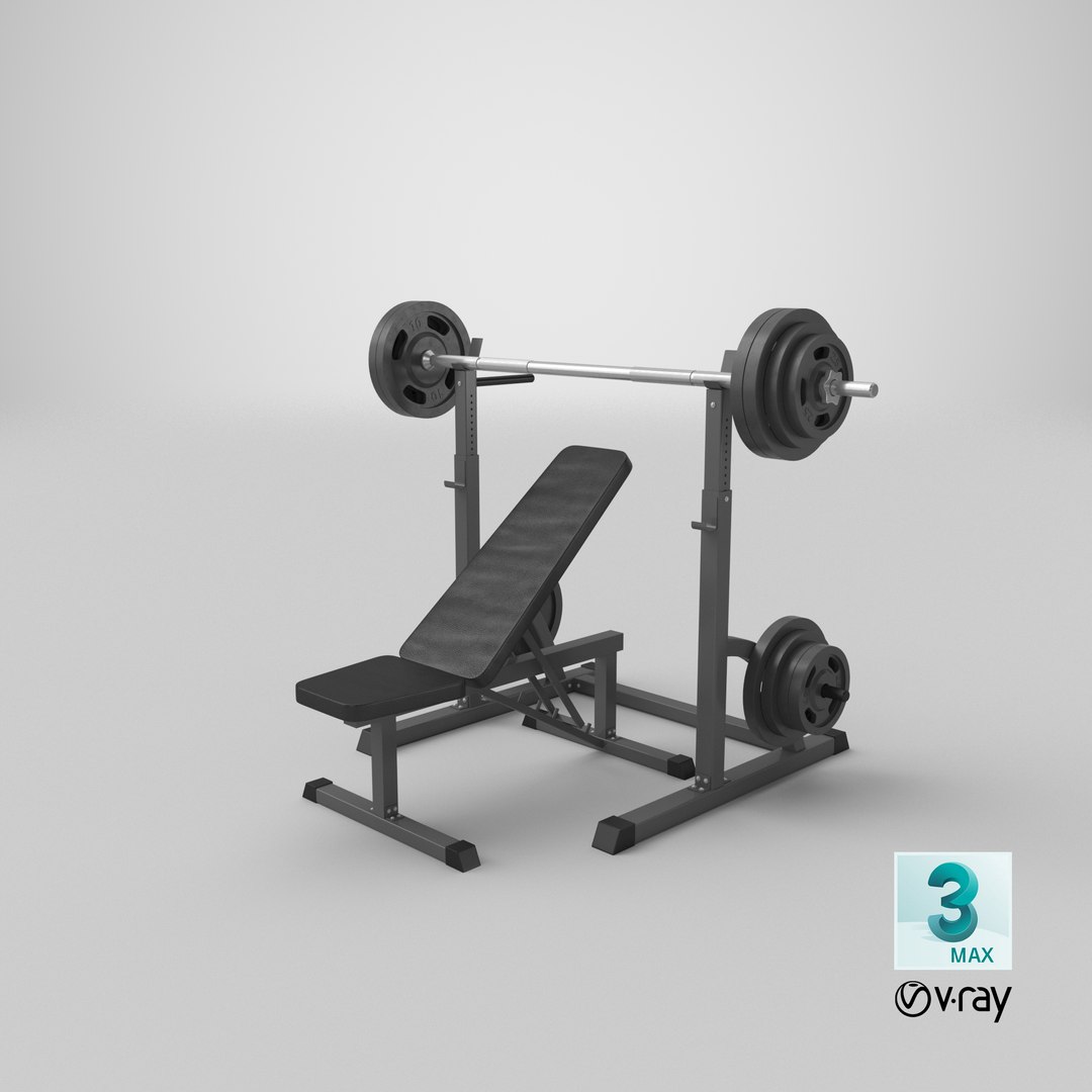 Bench Press With Barbell 3D Model - TurboSquid 2092015