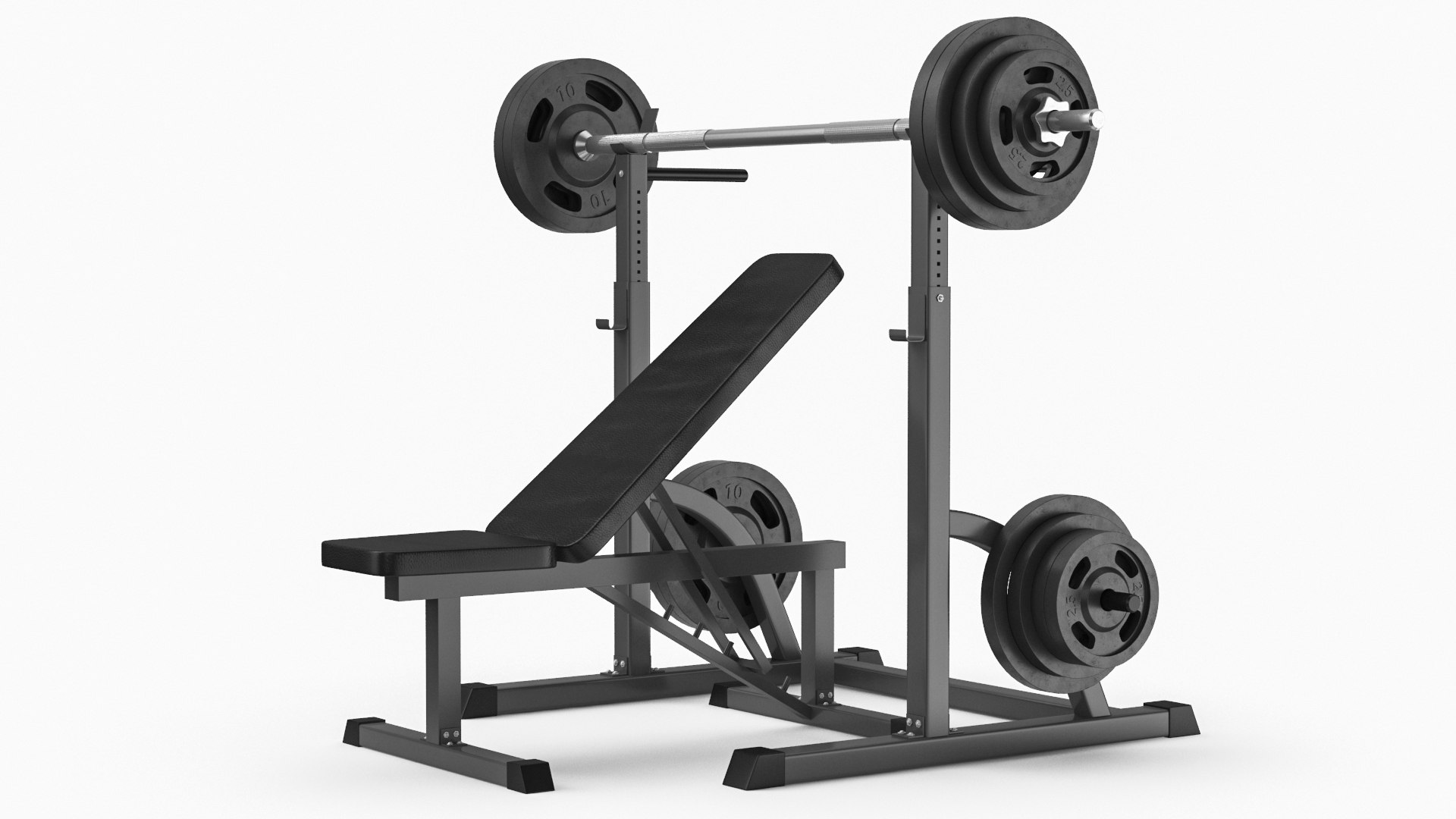 Bench Press With Barbell 3D Model - TurboSquid 2092015