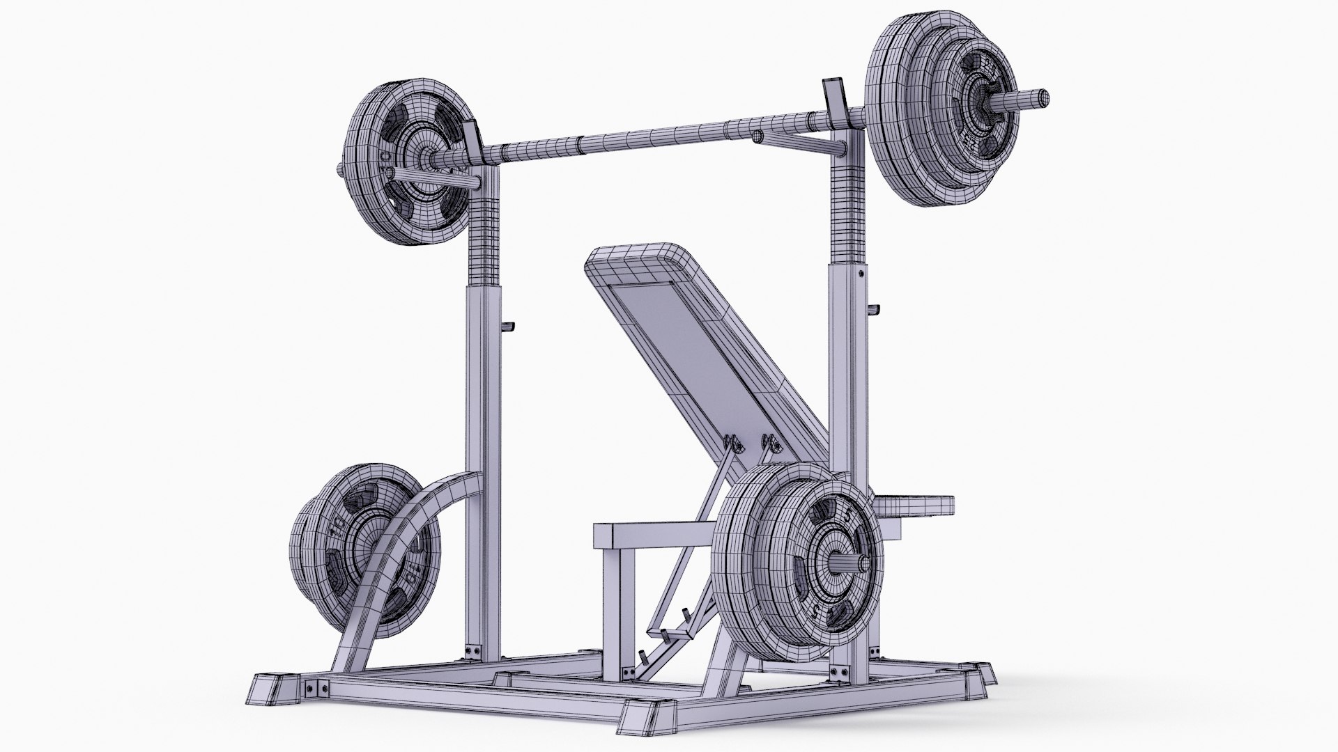 Bench Press With Barbell 3D Model - TurboSquid 2092015