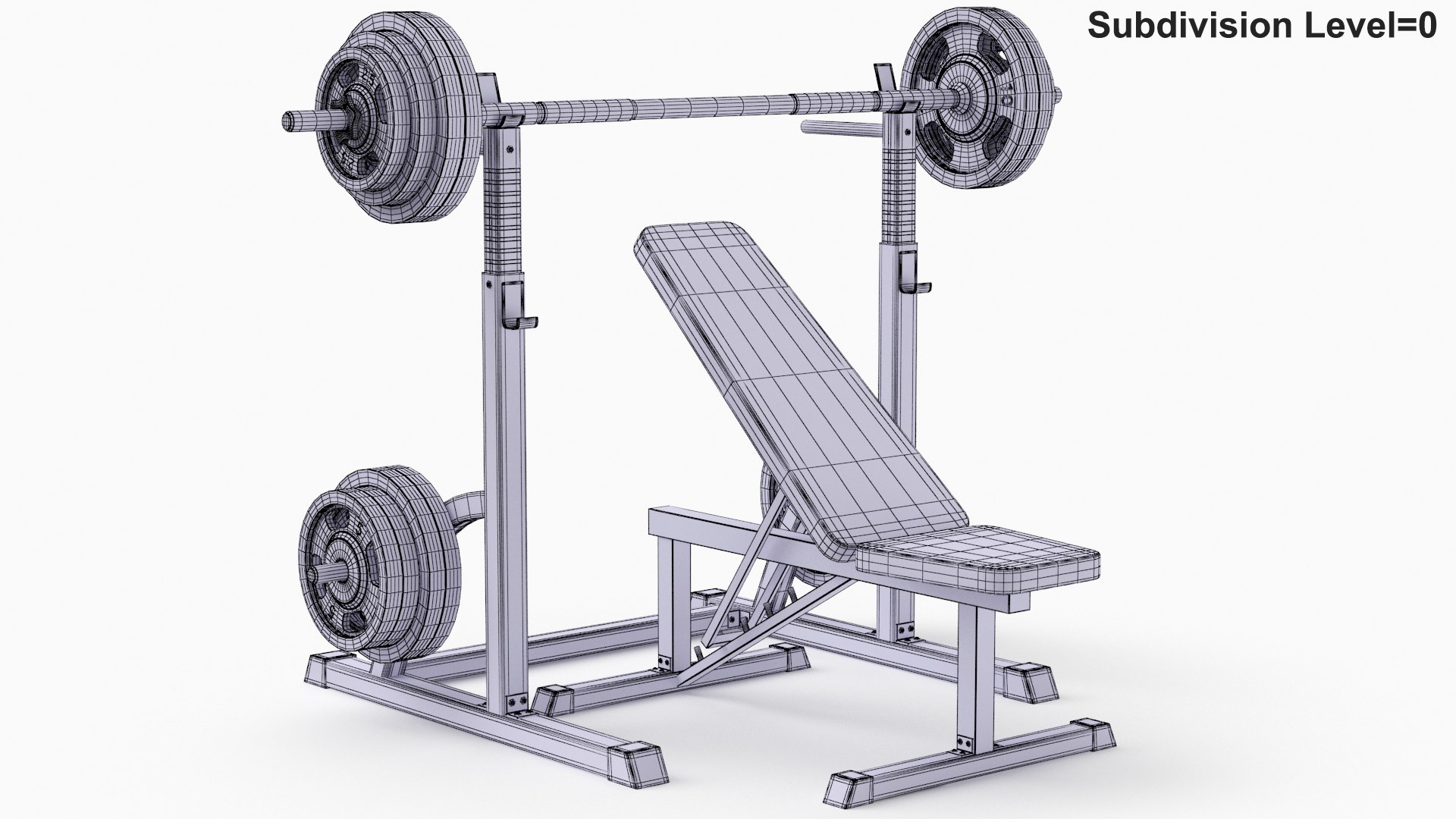 Bench Press With Barbell 3D Model - TurboSquid 2092015