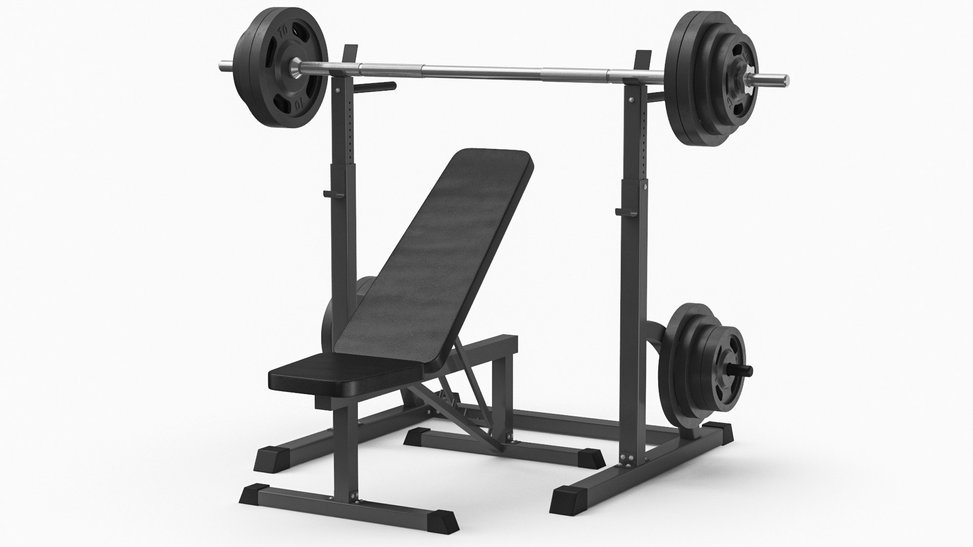 Bench Press With Barbell 3D model - TurboSquid 2092015