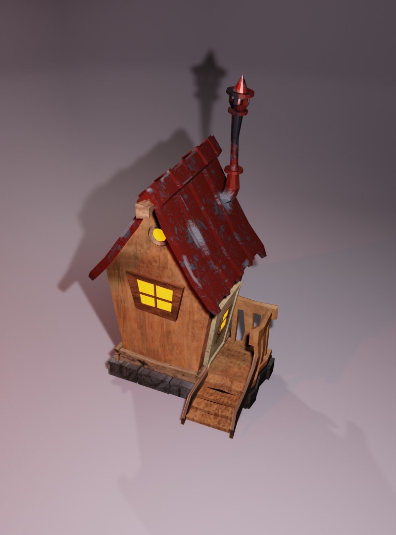 3D Rusty Wooden Shack Low Poly Blender Model Model - TurboSquid 1903977