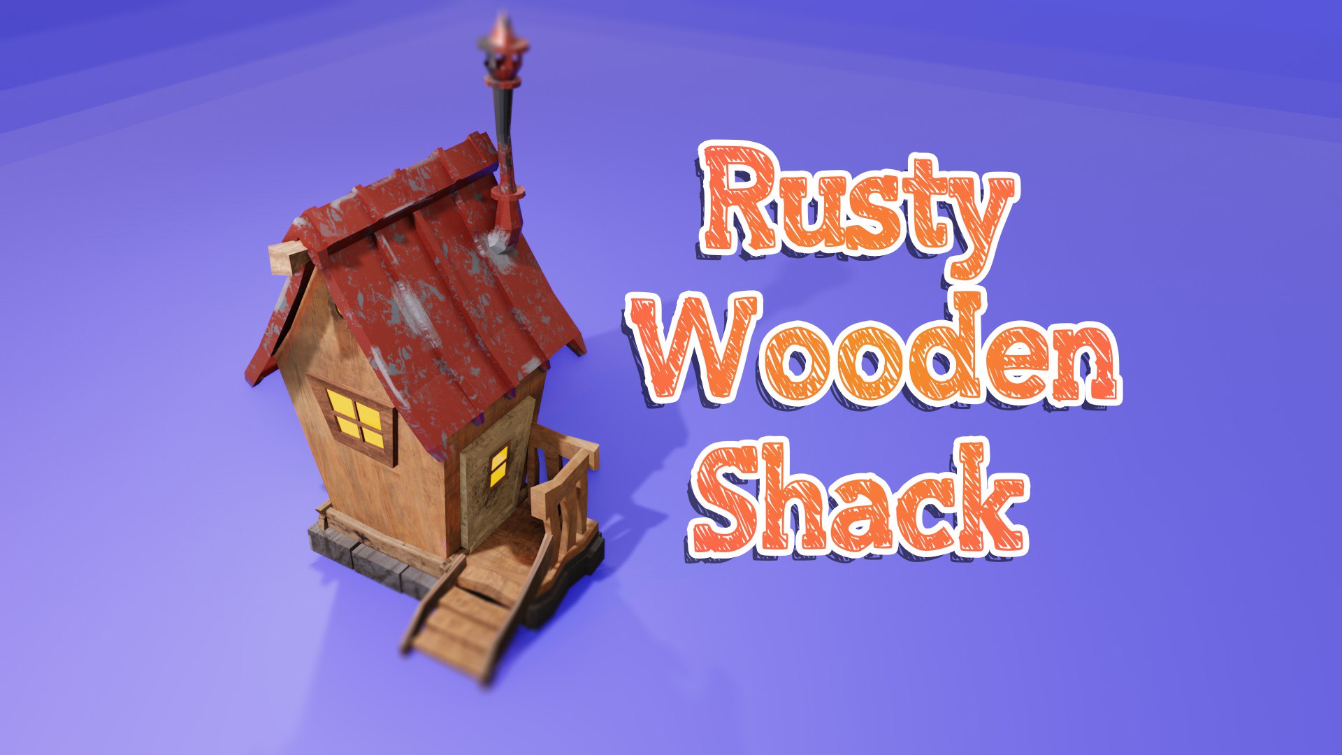 3D Rusty Wooden Shack Low Poly Blender Model Model - TurboSquid 1903977