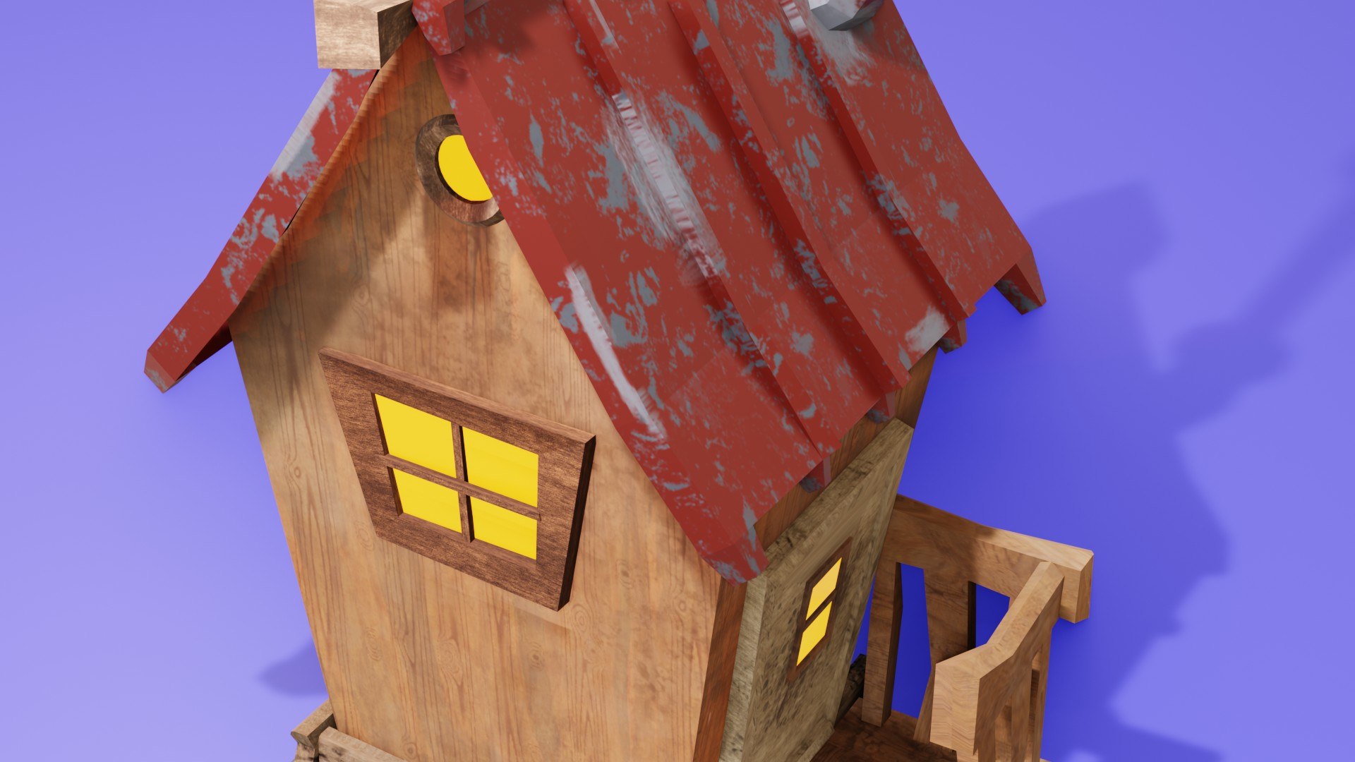 3D Rusty Wooden Shack Low Poly Blender Model Model - TurboSquid 1903977