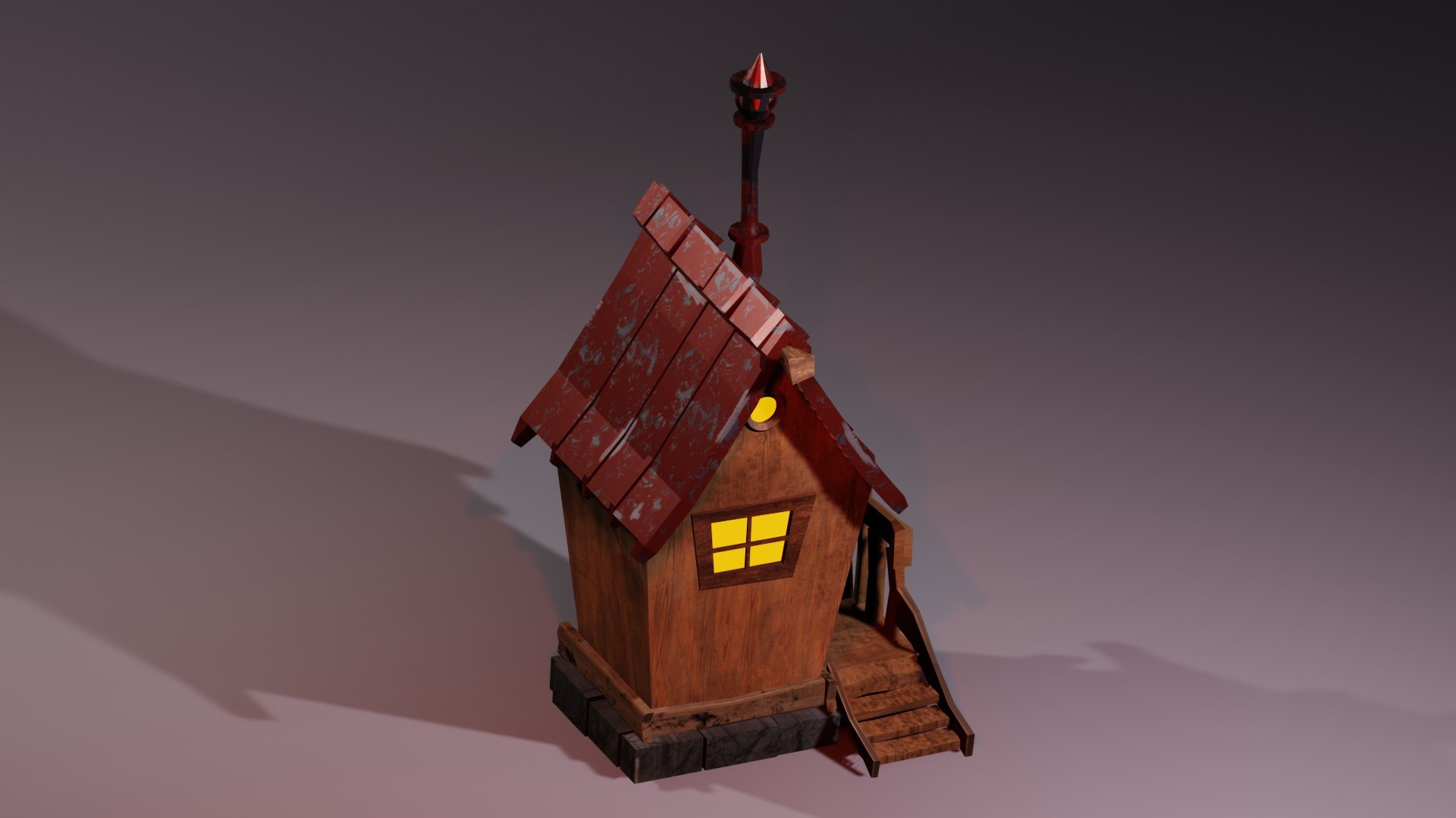 3D Rusty Wooden Shack Low Poly Blender Model Model - TurboSquid 1903977
