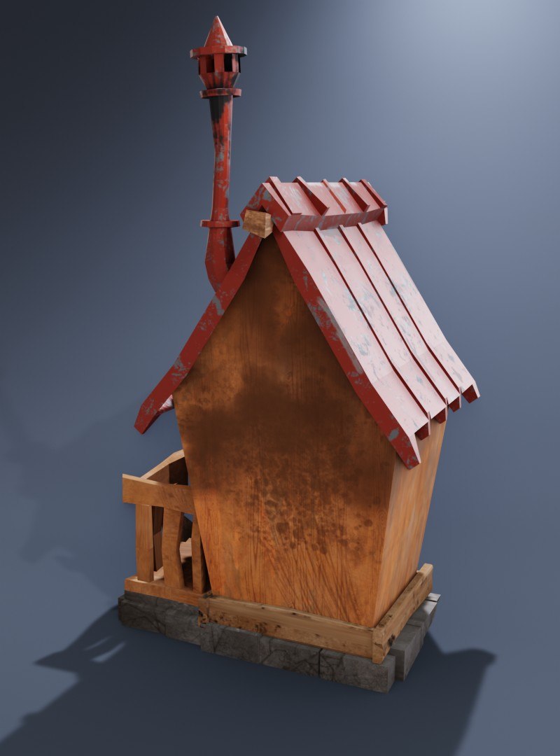 3D Rusty Wooden Shack Low Poly Blender Model Model - TurboSquid 1903977