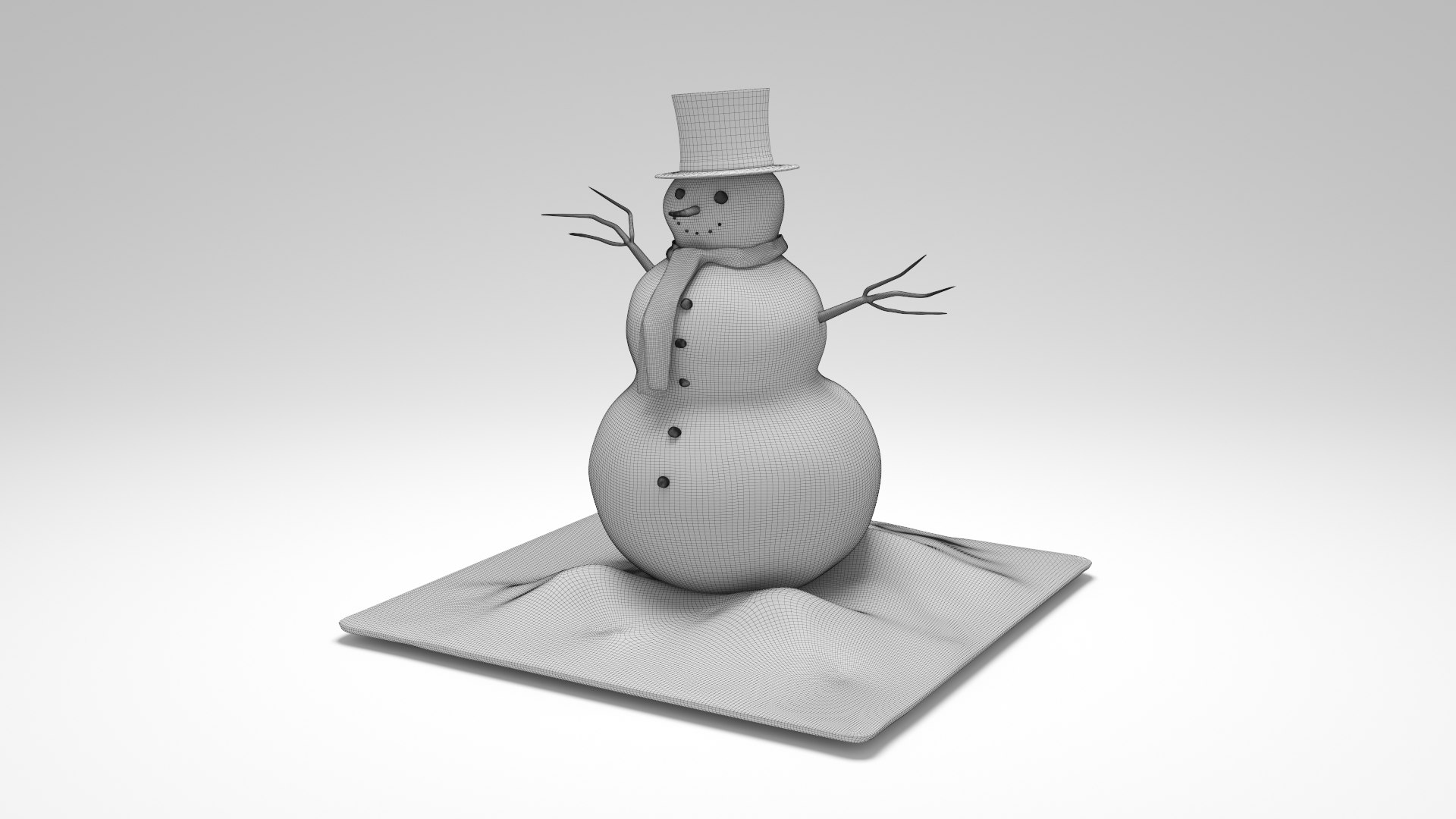 Snowman snow man model - TurboSquid 1235976