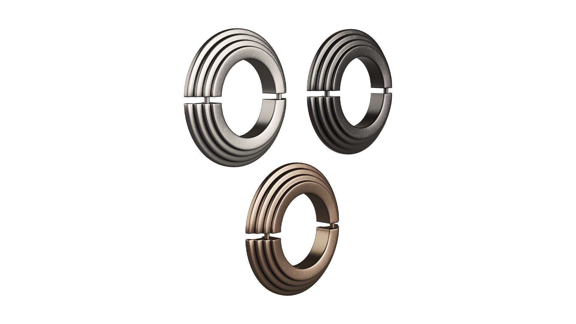 Black Radiator Pipe Flanges Aluminum Escutcheon Ring Plate 3D Model ...