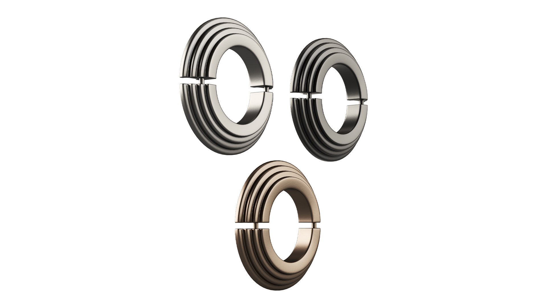 Black Radiator Pipe Flanges Aluminum Escutcheon Ring Plate 3D Model ...